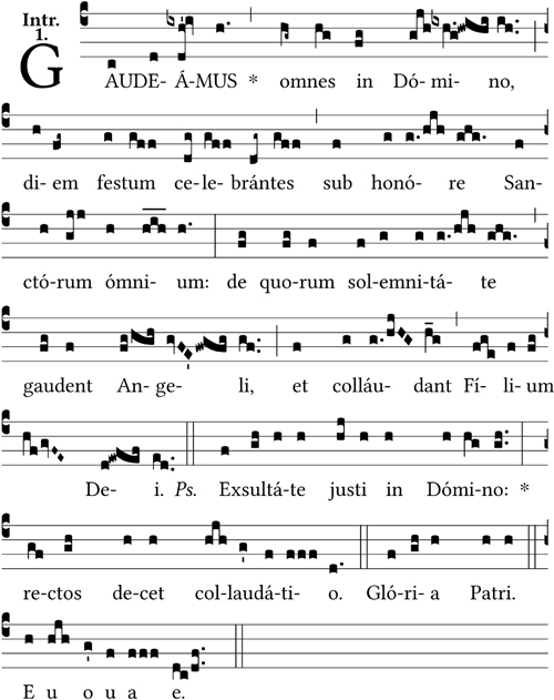 Gaudeamus omnes in Domino, Antífona do Intróito para o Dia de Todos os ...